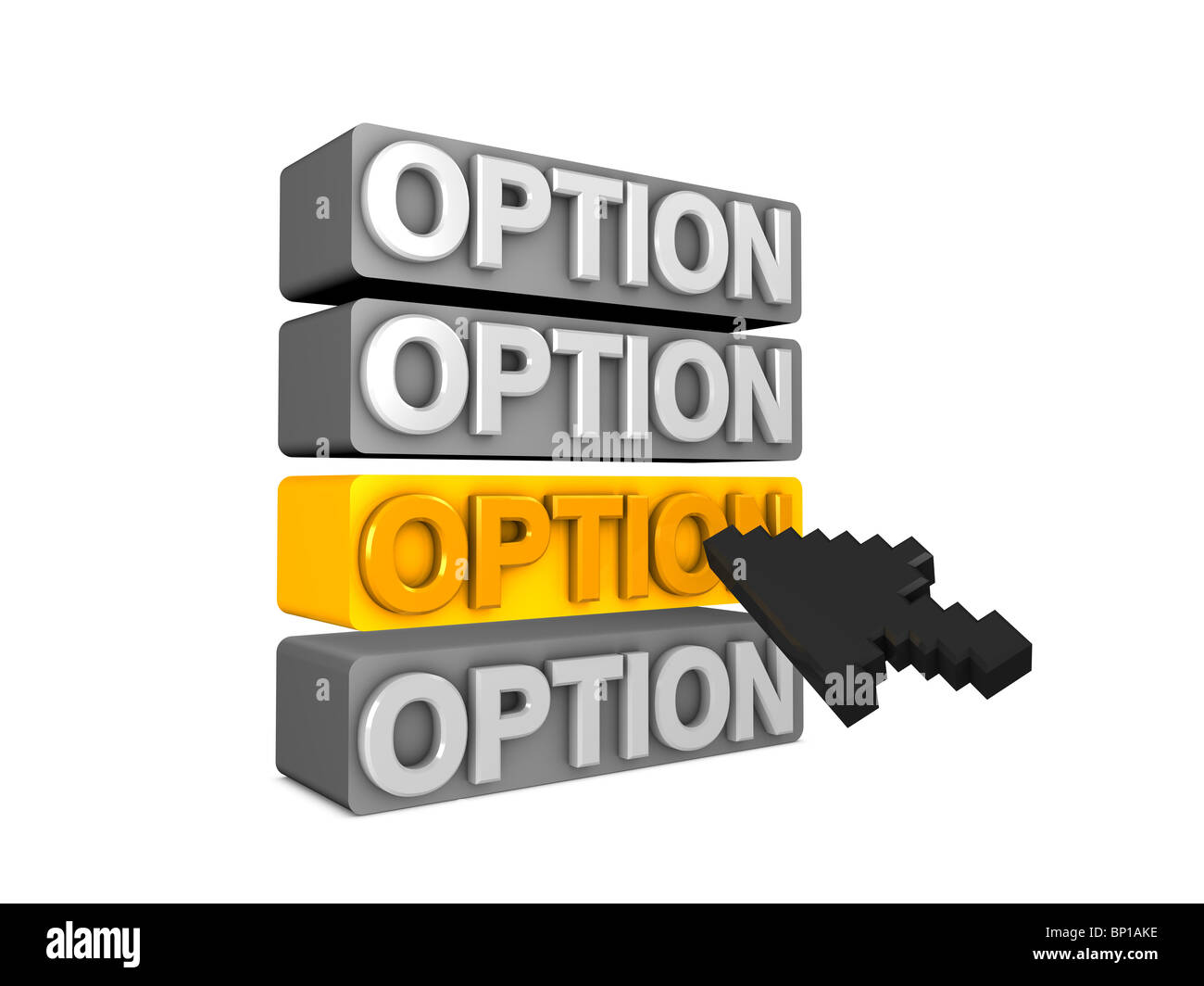 3d image, conceptual options menu Stock Photo - Alamy