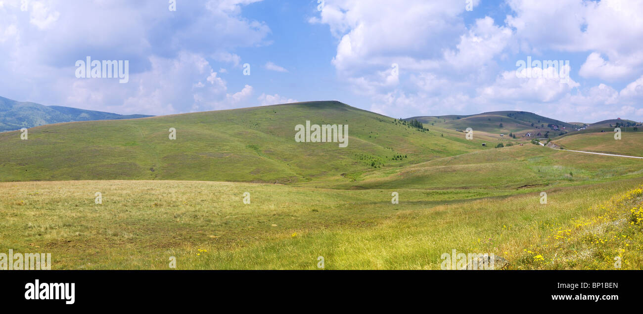 Panoramic image of mountain Zlatibor, famous tourist resort in Serbia ...
