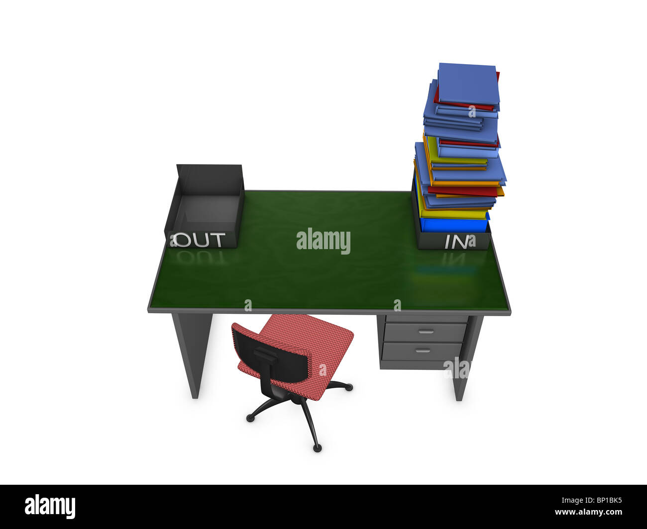 3d image, conceptual office, Pending task Stock Photo - Alamy