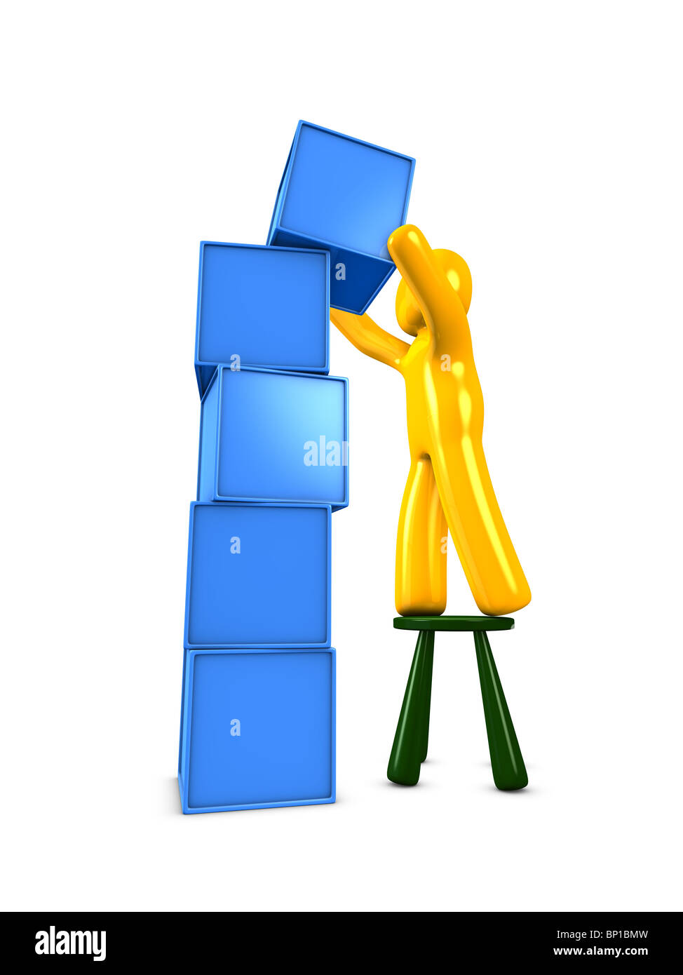 3d image, conceptual, place the box Stock Photo - Alamy