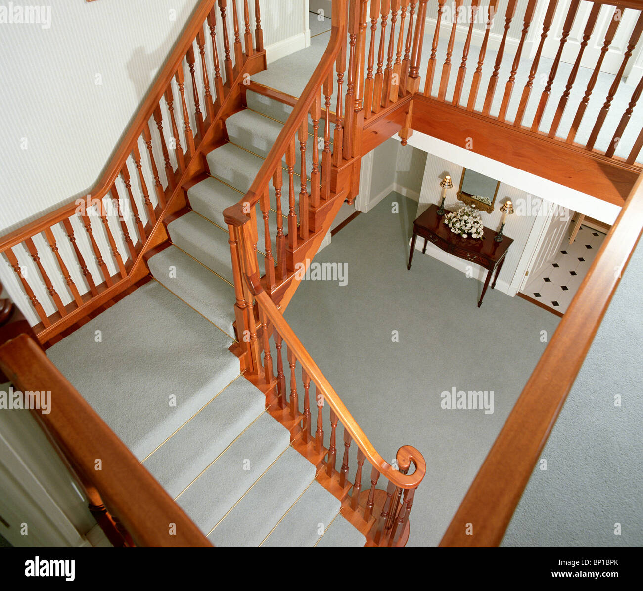 Stairway in Large Modern House Stock Photo - Alamy