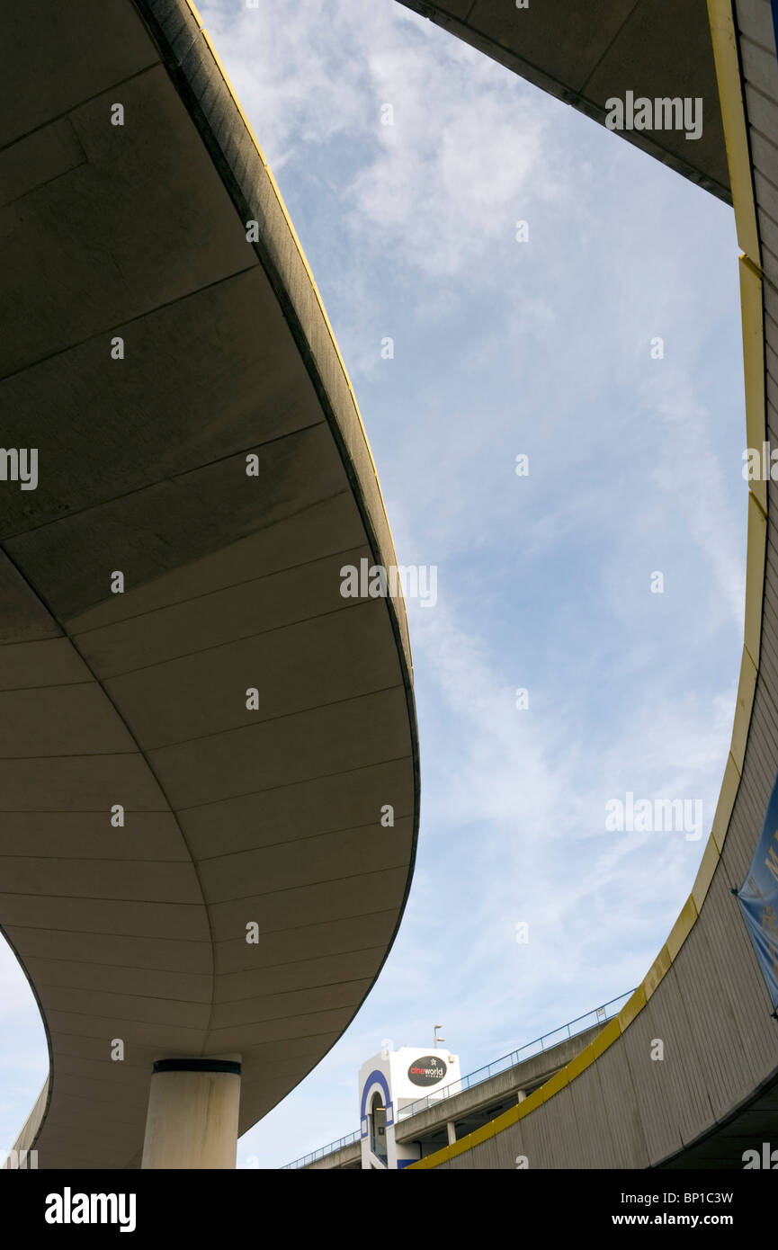 An underneath view of a flyover, a Brighton road on concrete supporting ...
