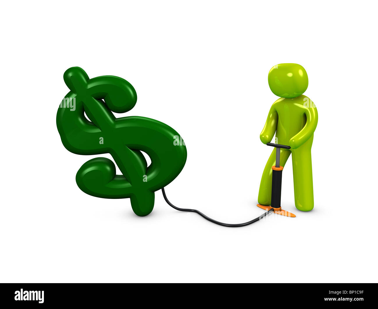 3d image, conceptual, pump my dollar Stock Photo - Alamy
