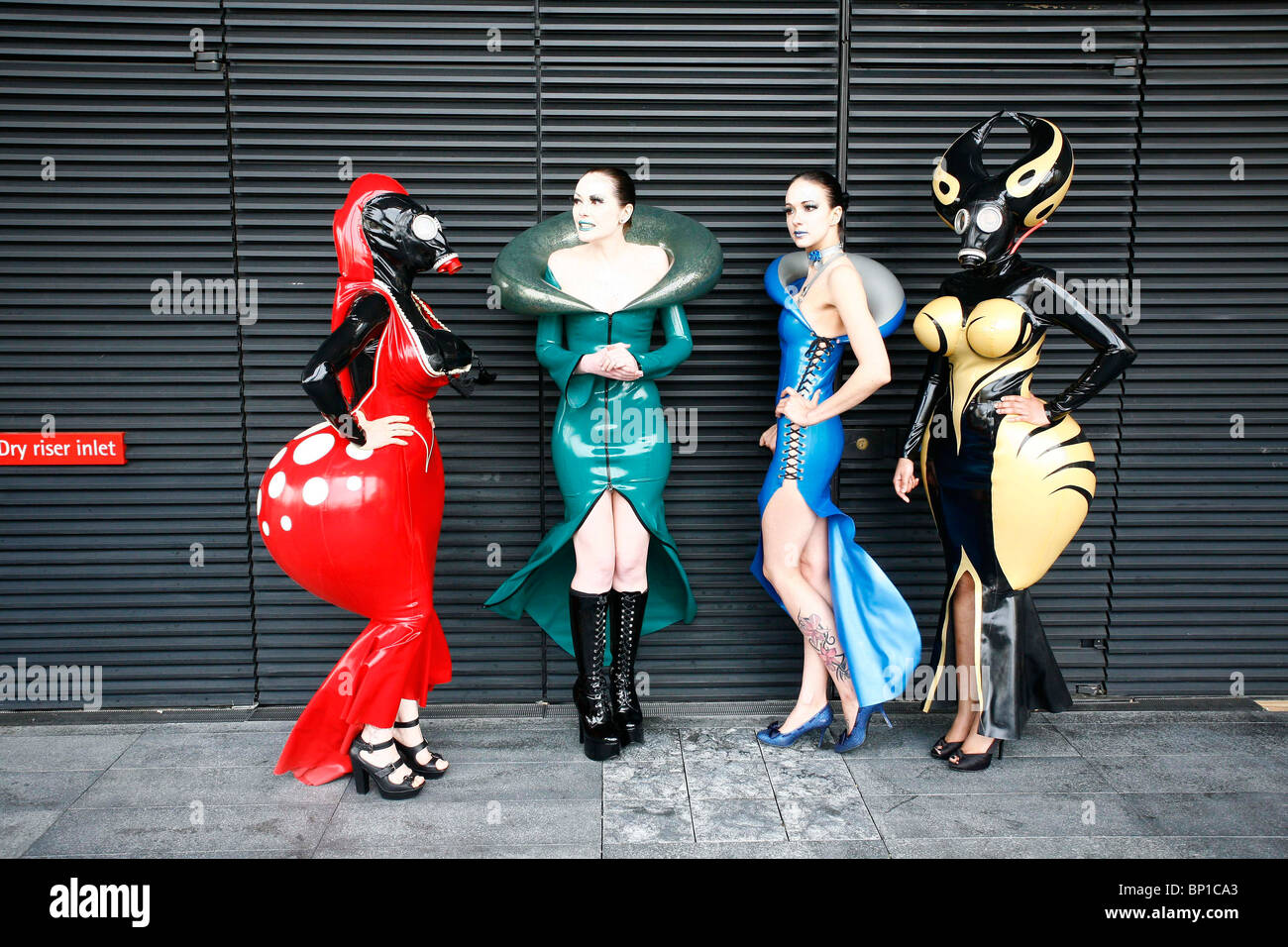 Models relax back stage on the first day of Alternative Fashion Week at ...