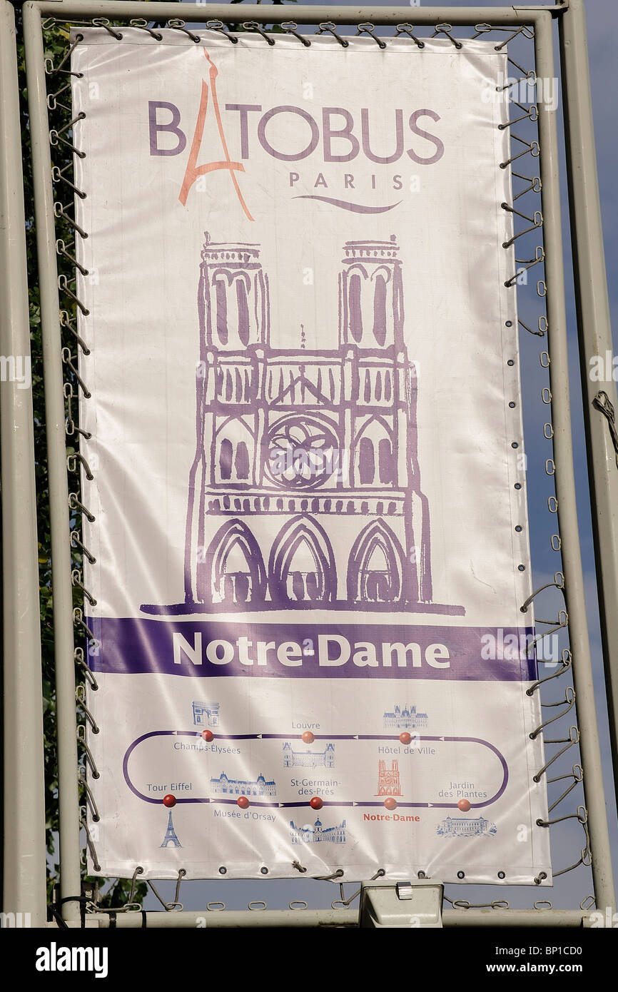 France, Paris, Batobus sign Stock Photo - Alamy