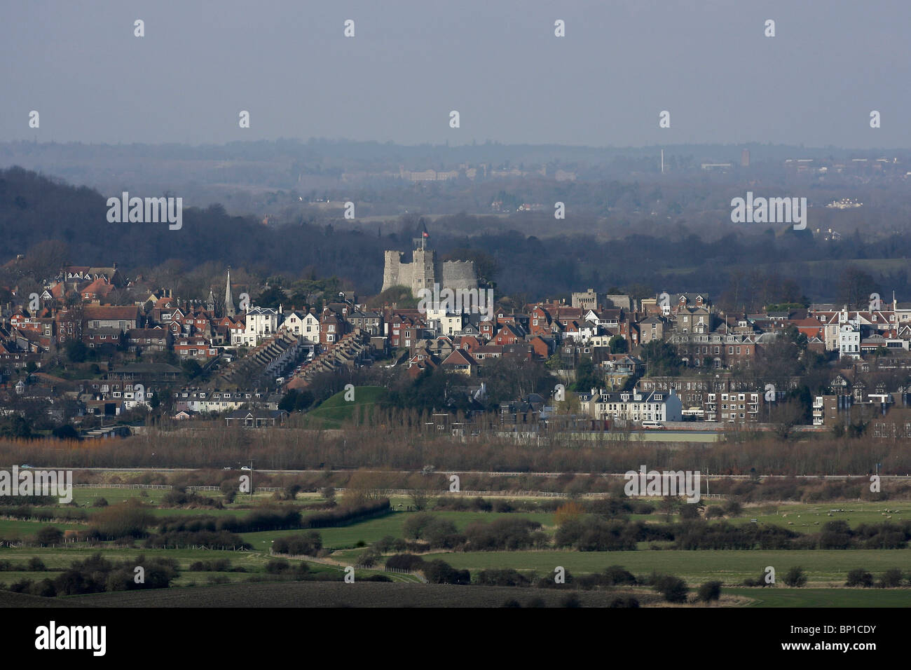 Lewes Castle and the surrounding town. Picture by James Boardman Stock ...