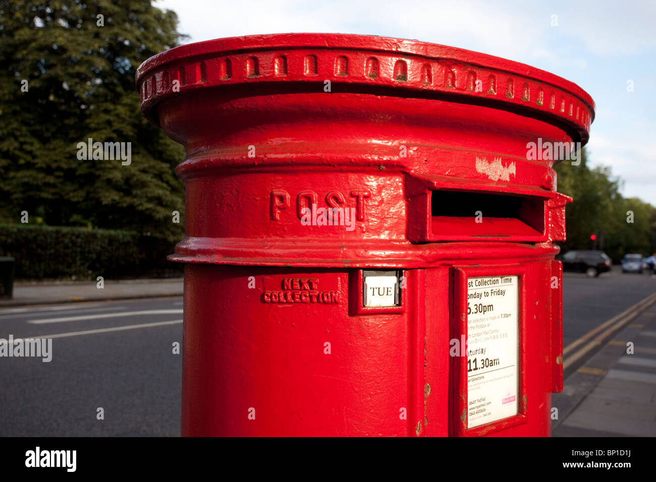 Image shows a red Post Box in Central London, England. Photo:Jeff ...