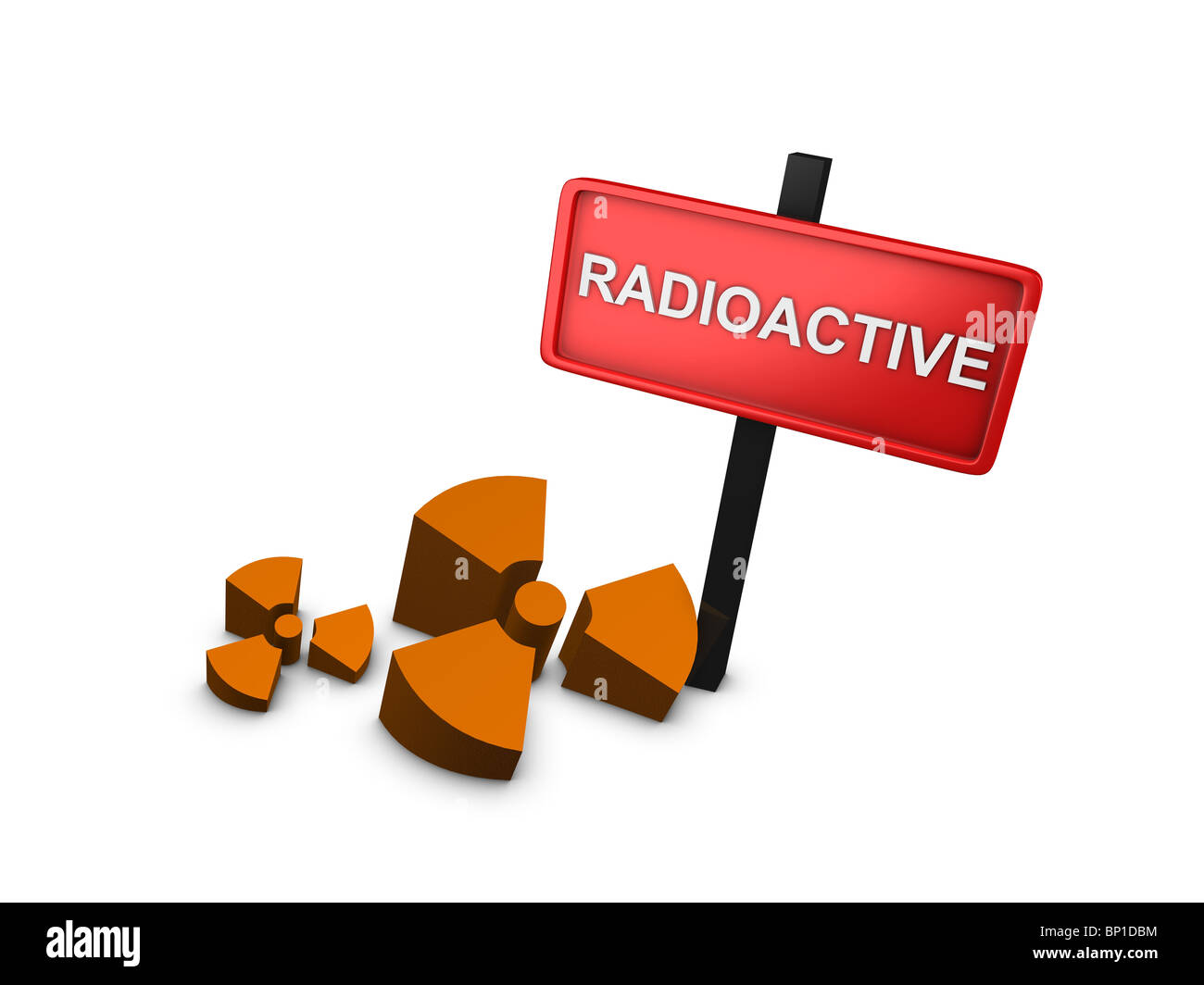 3d image, Radioactive sign, over white background Stock Photo - Alamy