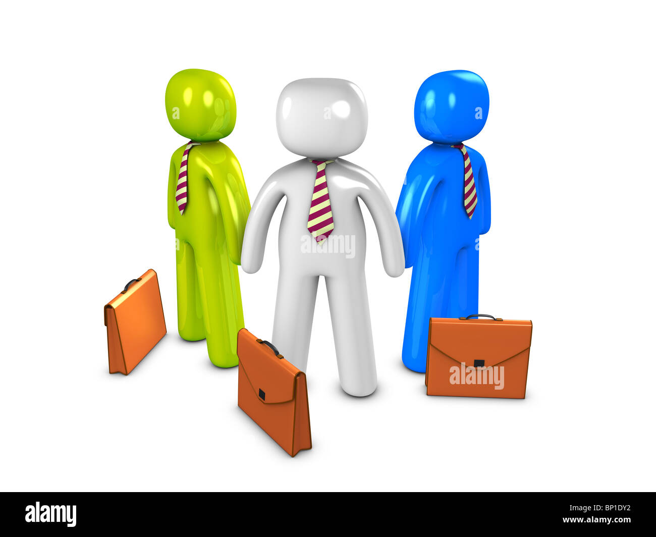 3d image, conceptual, salesman in group Stock Photo - Alamy