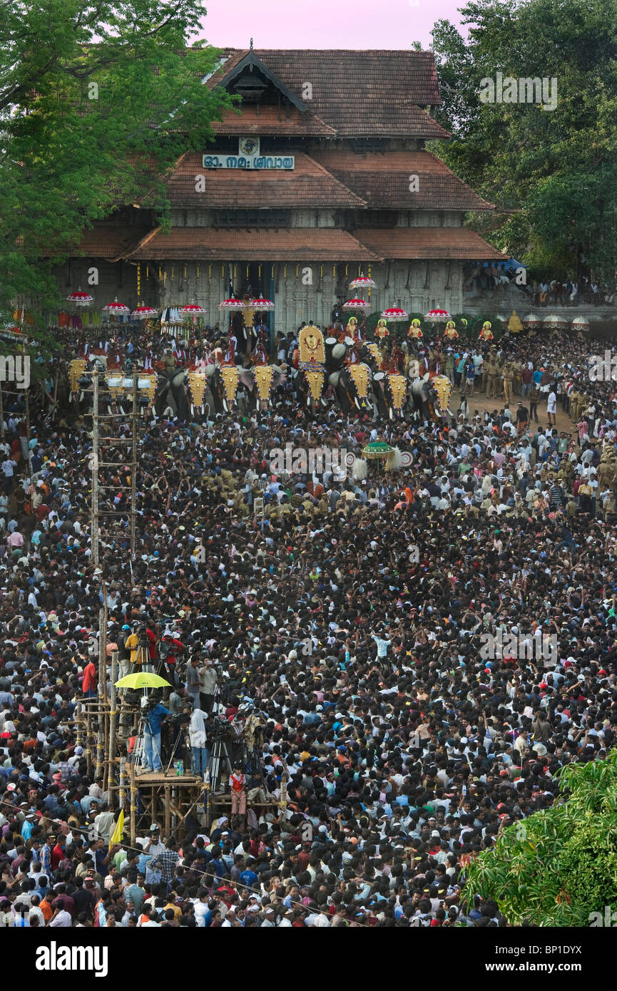 India Kerala Thrissur the Pooram Elephant Festival Stock Photo - Alamy