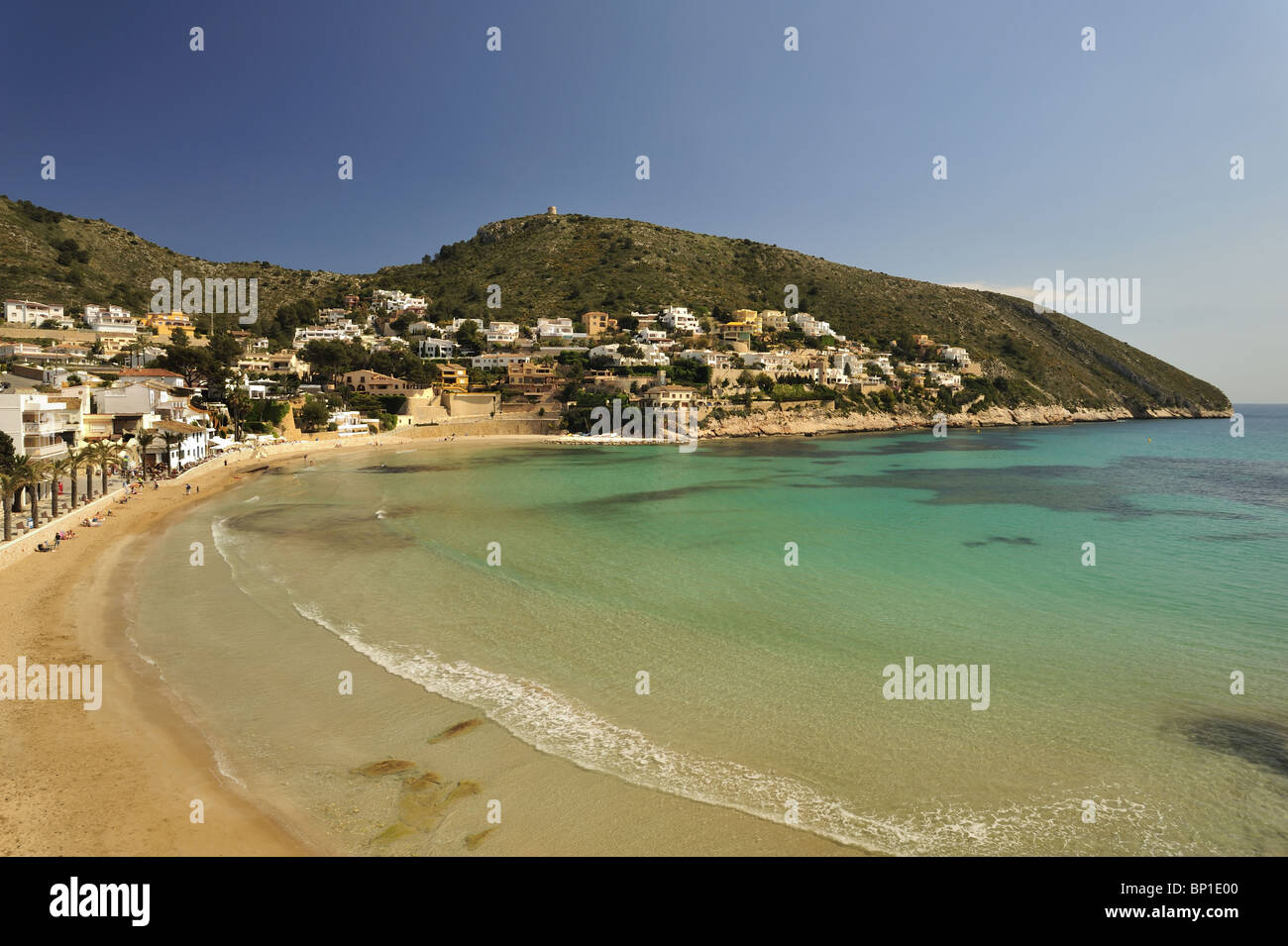Moraira playa El Portet beach turquoise water in Teulada Alicante Spain ...