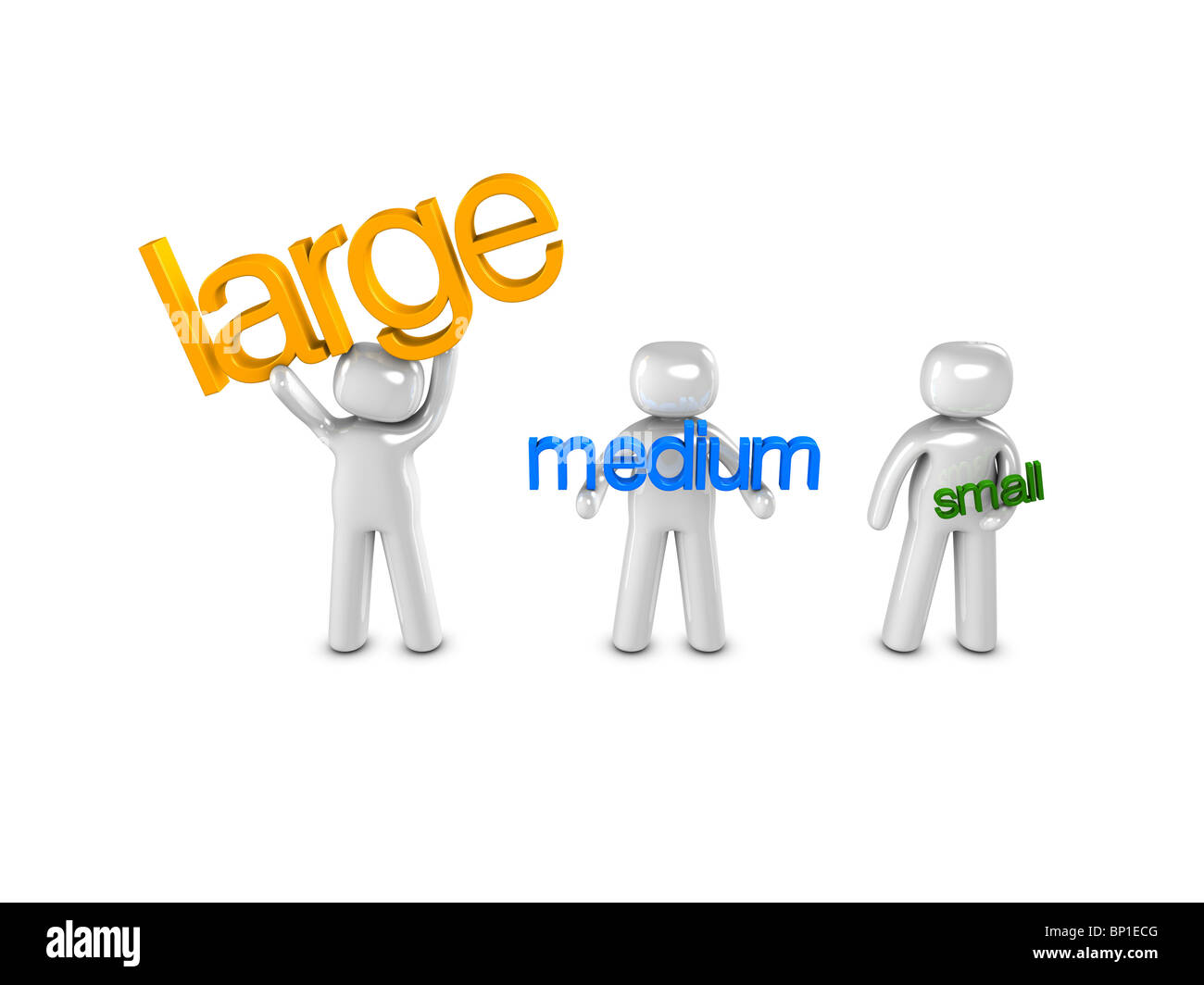 3d image, conceptual - size: large, medium, small Stock Photo - Alamy