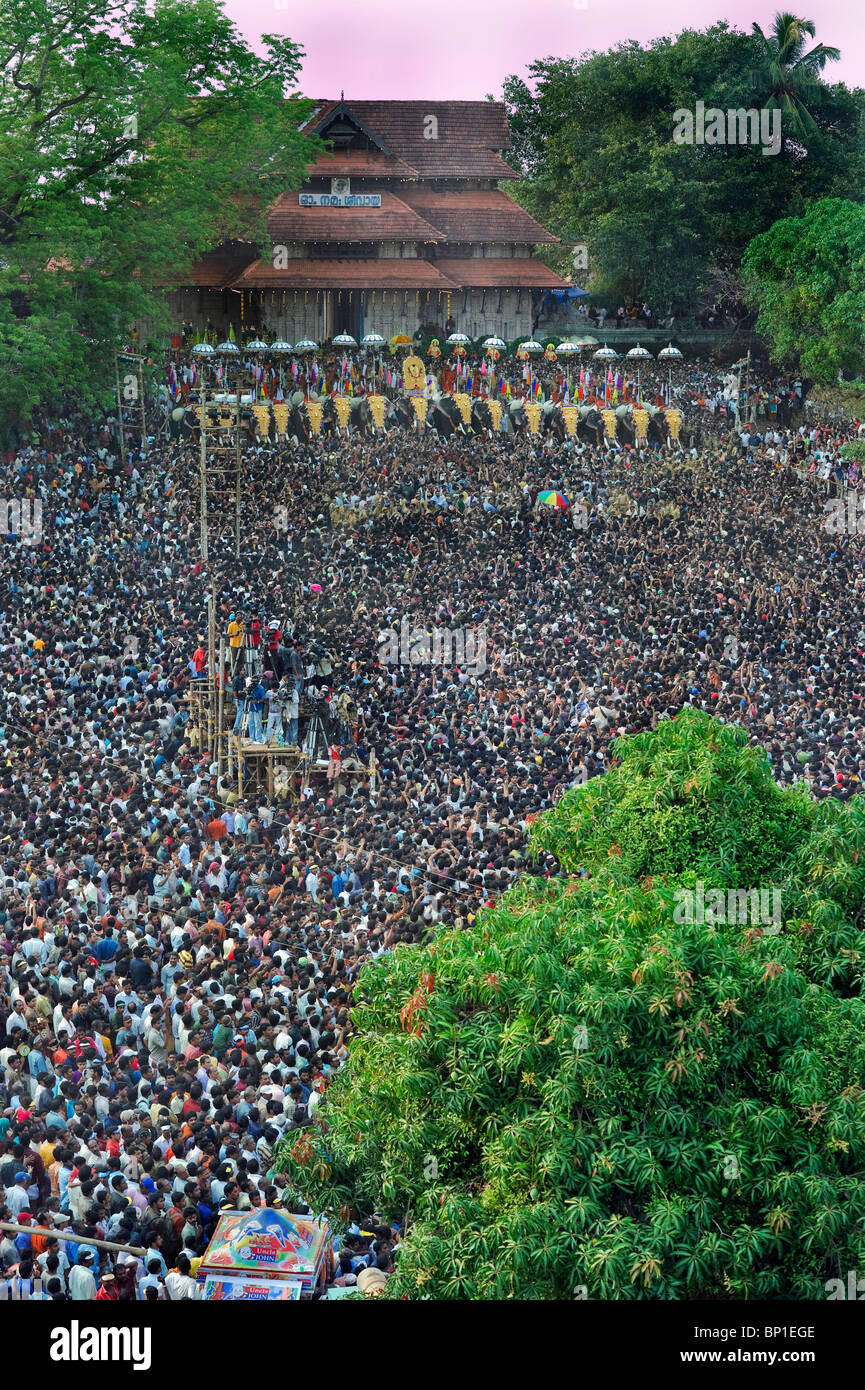 India Kerala Thrissur the Pooram Elephant Festival Stock Photo - Alamy