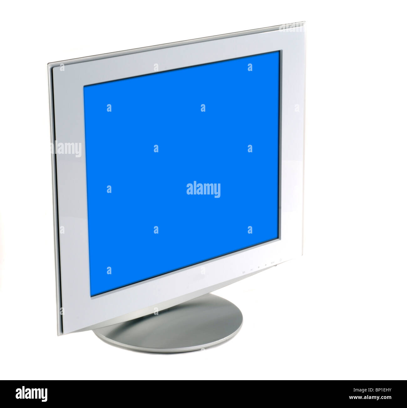 Computer Flat Screen LCD Monitor With A Blue Screen For Your Message ...