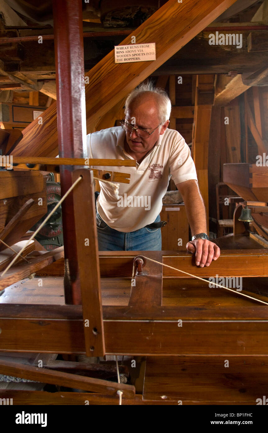 milliner Derek Adams working the Sarre Mill built in 1820 is one of a ...