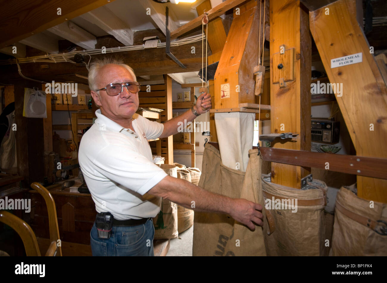 milliner Derek Adams working the Sarre Mill built in 1820 is one of a ...