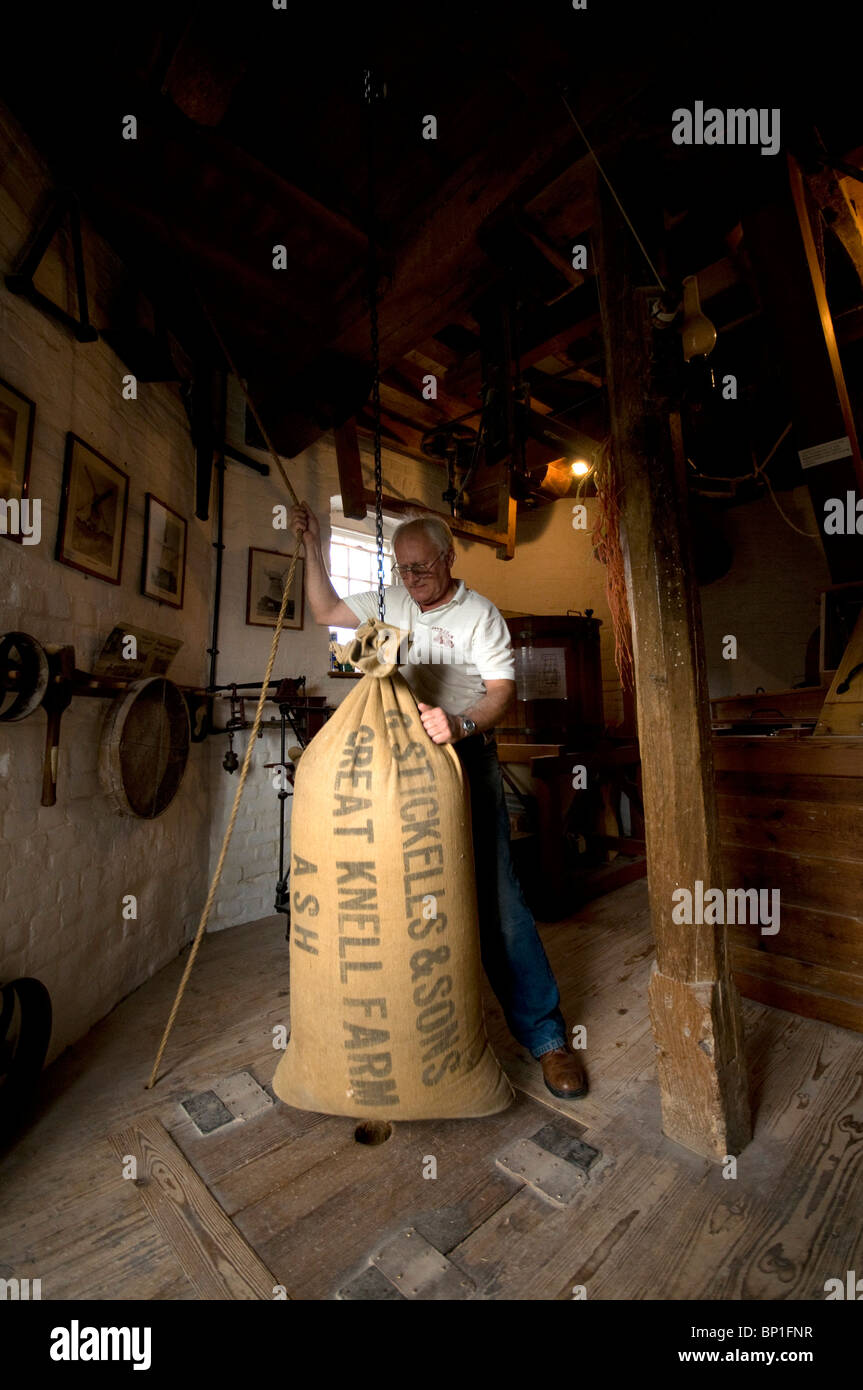 milliner Derek Adams working the Sarre Mill built in 1820 is one of a ...