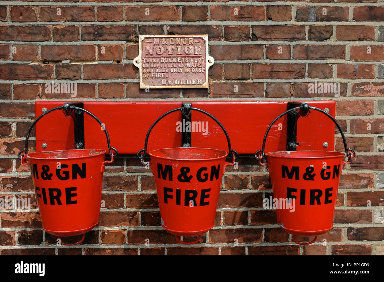 Fire Buckets, Sheringham Station, North Norfolk Railway, England, UK ...