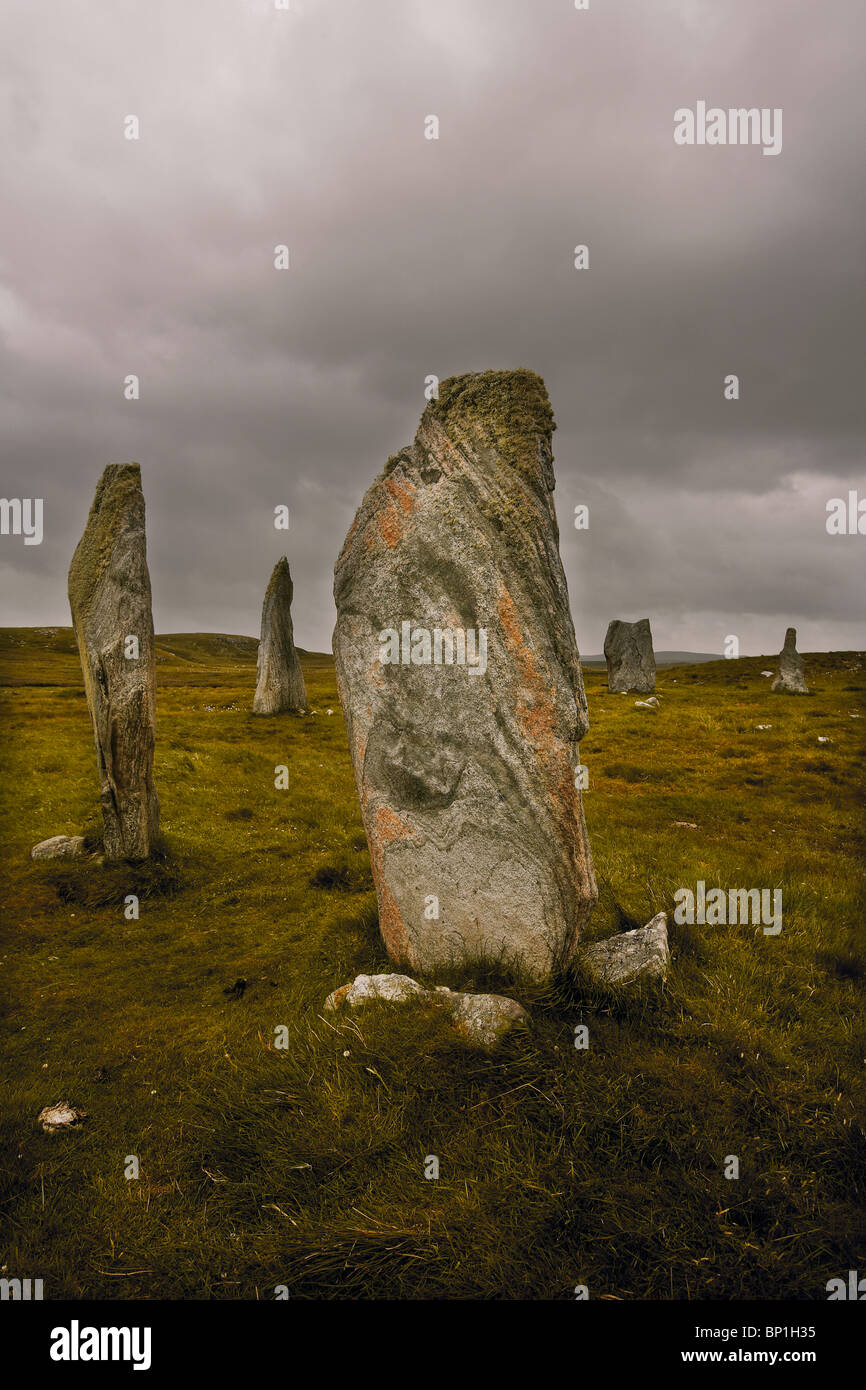 Callanish II (2) standing stones (or Calanais), island of Lewis, outer ...