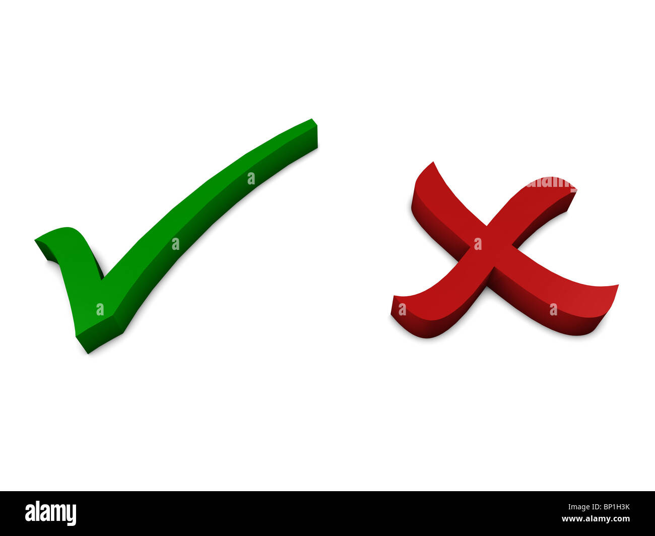 3d image, yes and no marker Stock Photo - Alamy