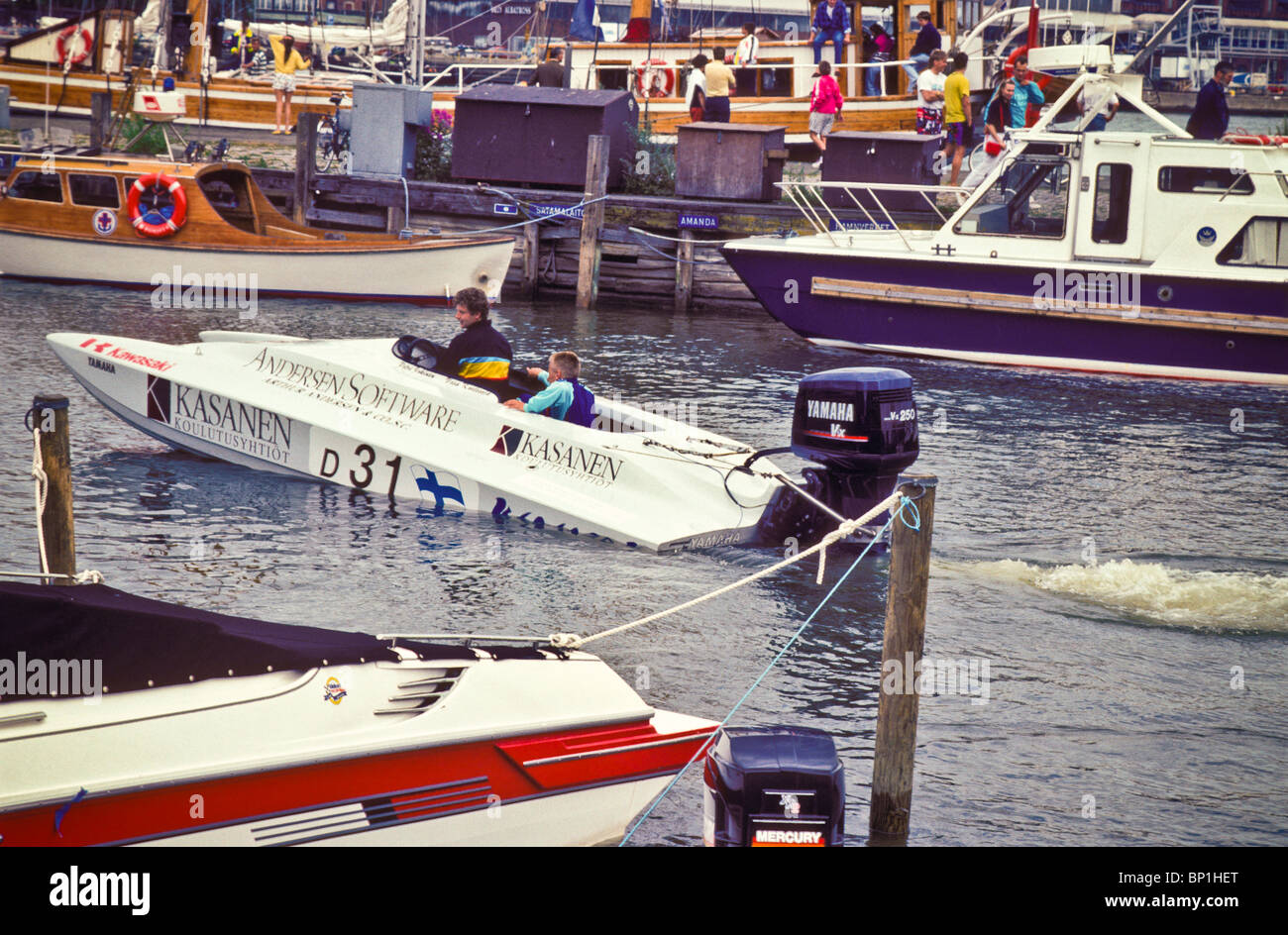 Ocean racing team boats, harbor Helsinki Finland Stock Photo - Alamy