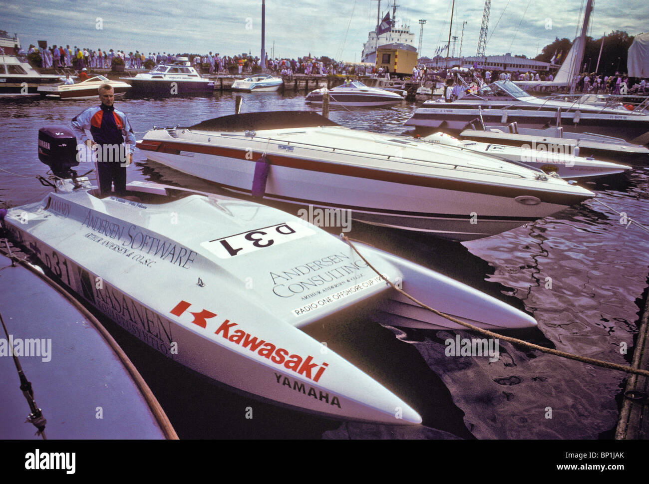 Ocean racing team boats, harbor Helsinki Finland Stock Photo - Alamy