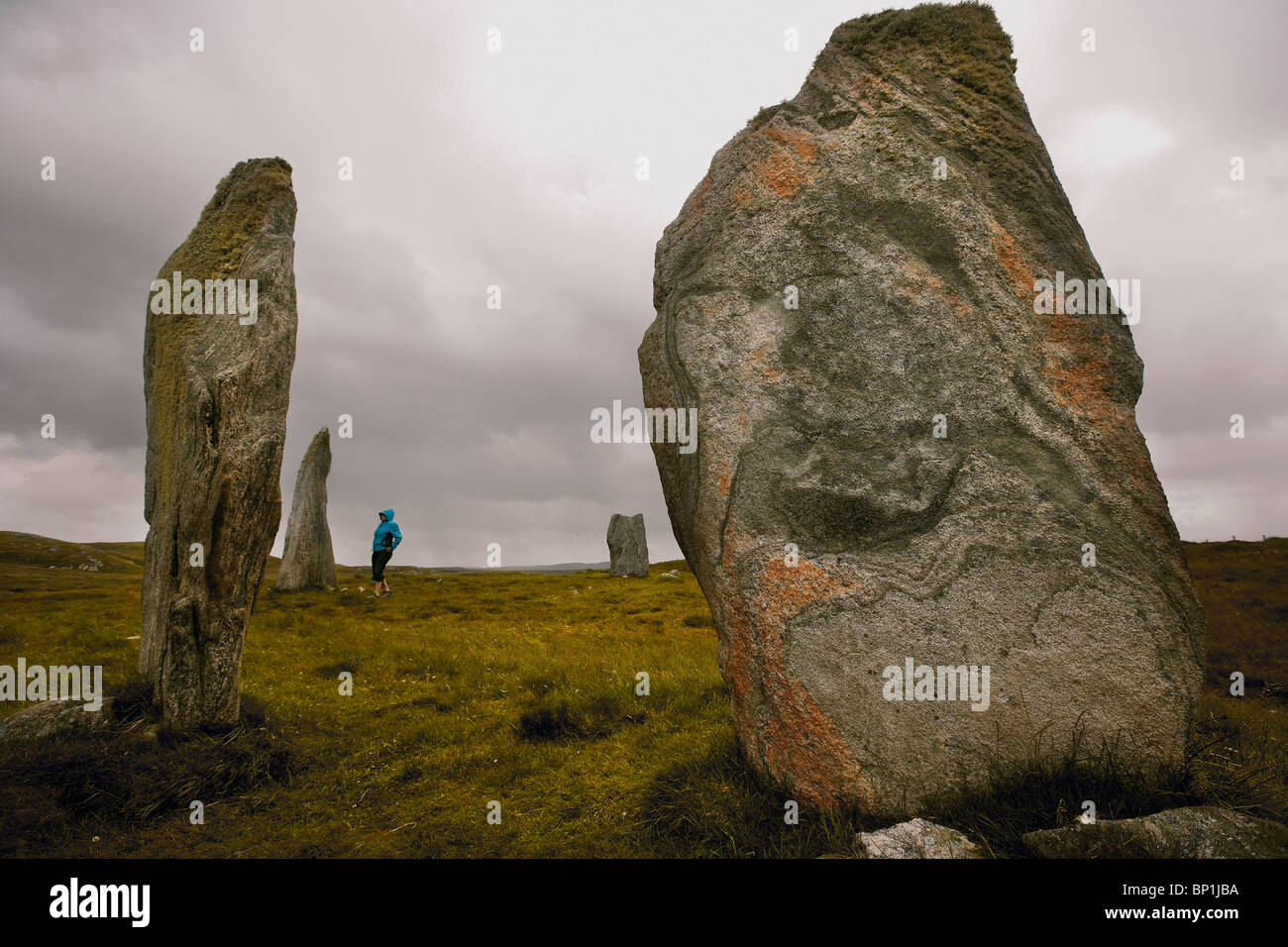 Callanish II (2) standing stones (or Calanais), island of Lewis, outer ...