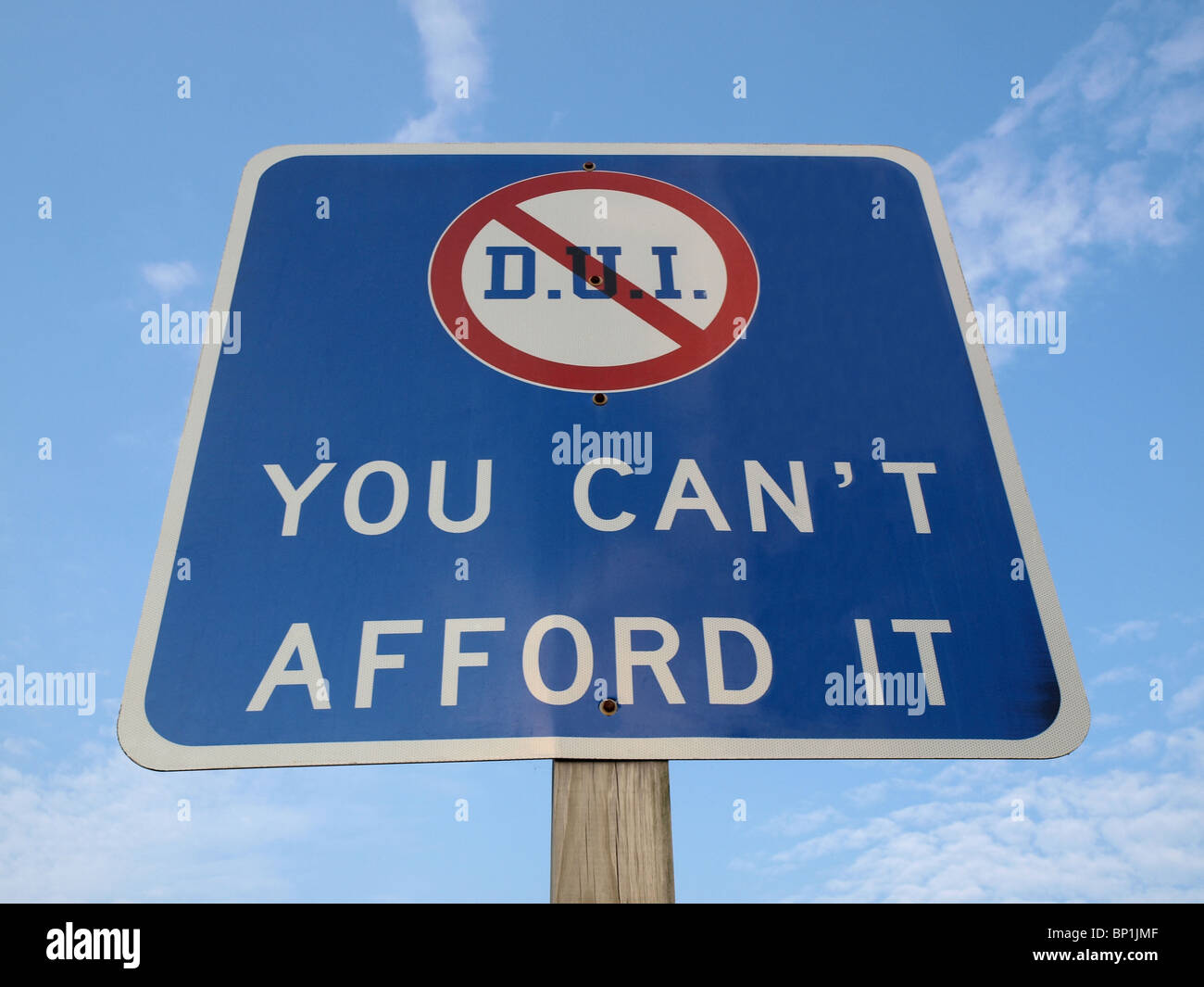 DUI traffic sign in Pennsylvania. "You can't afford it Stock Photo - Alamy