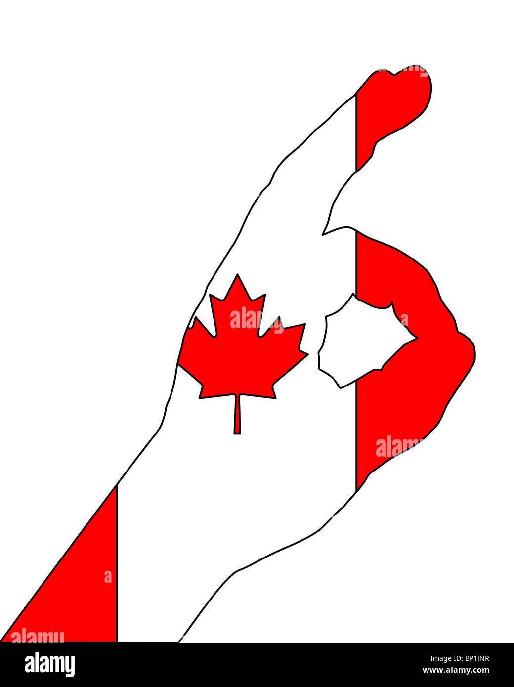 Canadian finger signal Stock Photo - Alamy