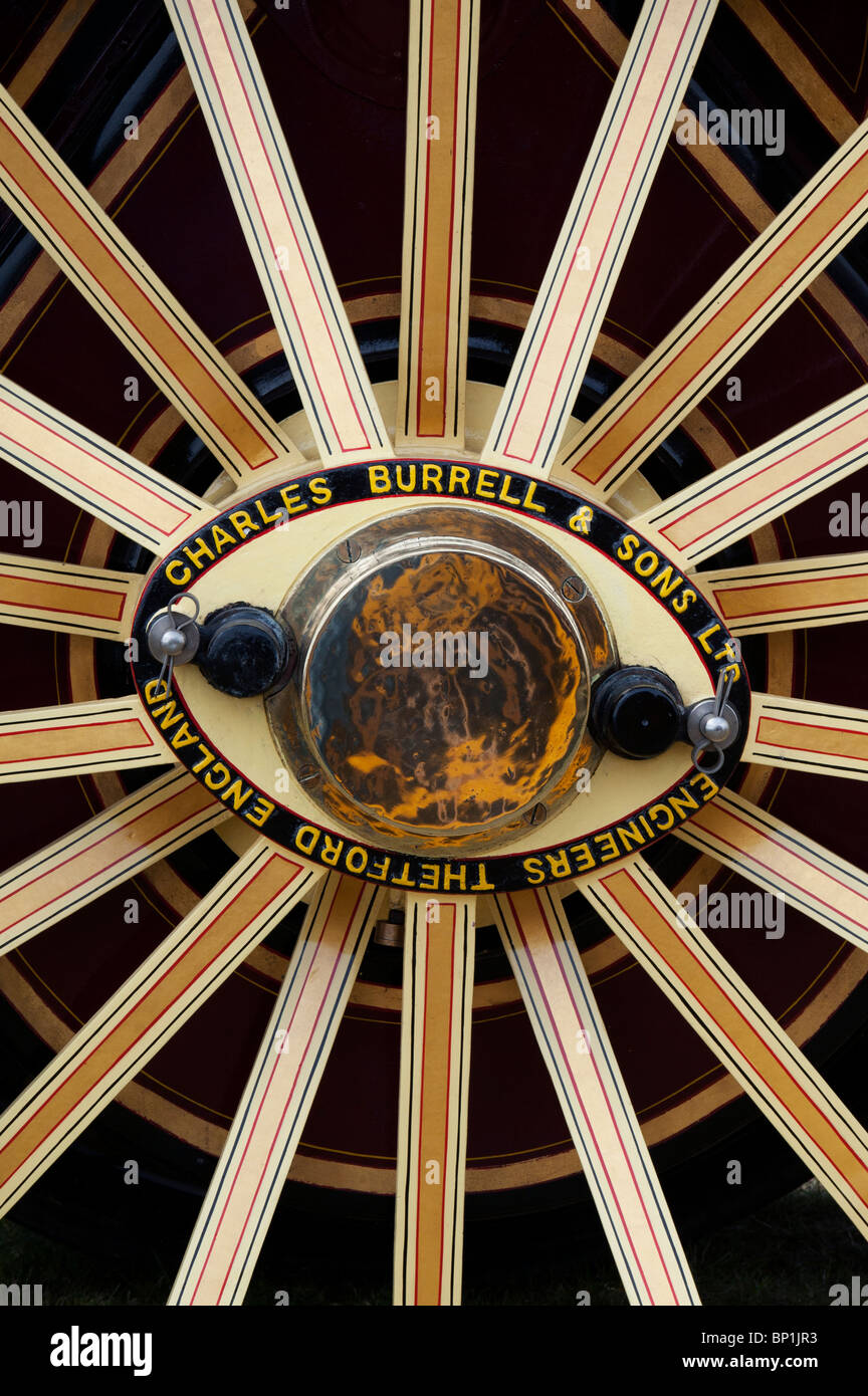 Vintage Burrell steam traction engine spoked wheel abstract Stock Photo ...