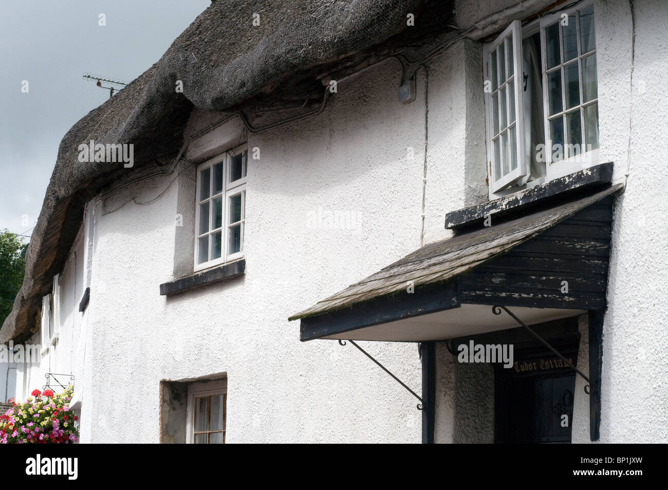 Cob and Thatch cottages at Finches Foundry,Sticklepath,Devon Stock ...