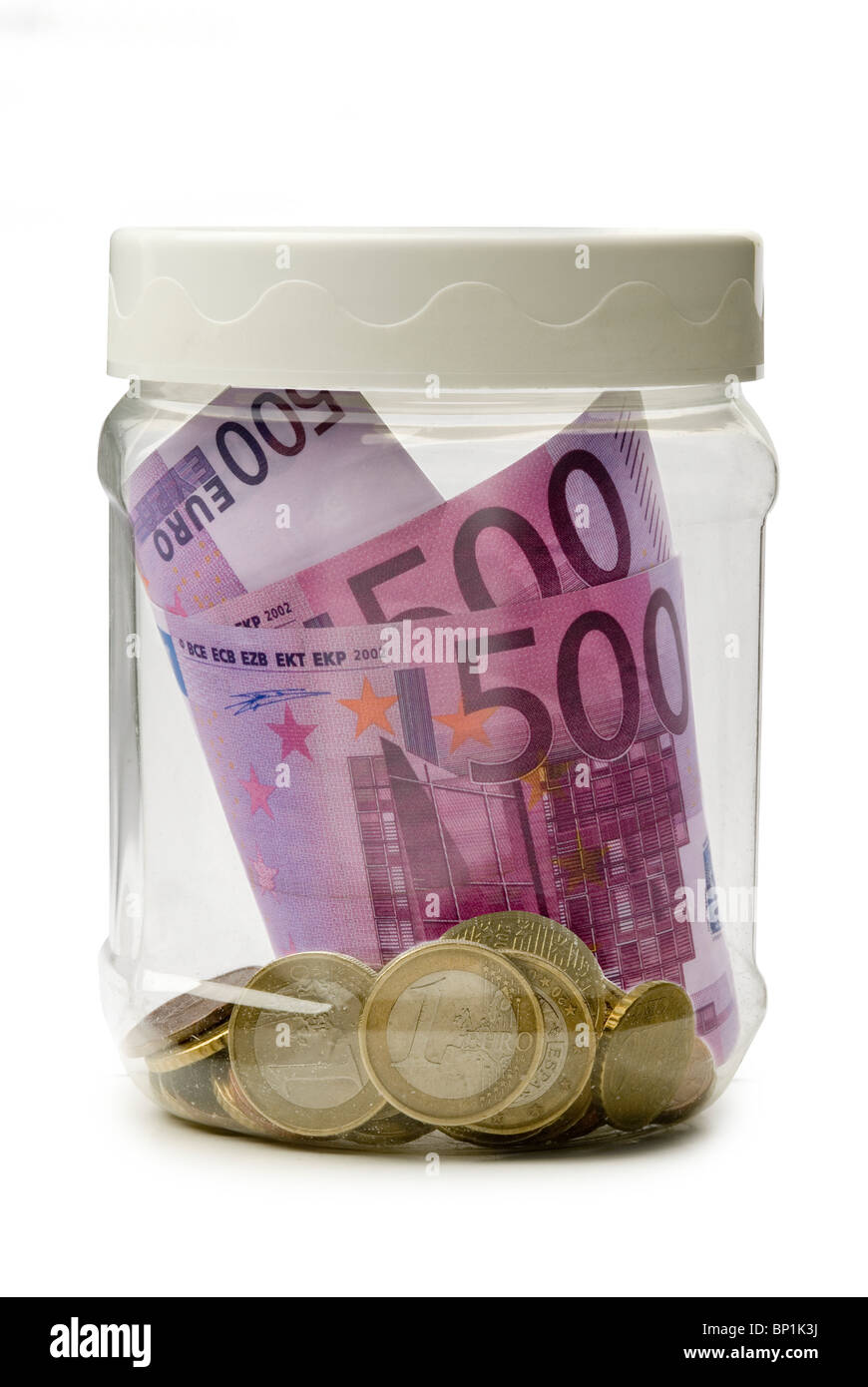 Money coin in glass Cut Out Stock Images & Pictures - Alamy