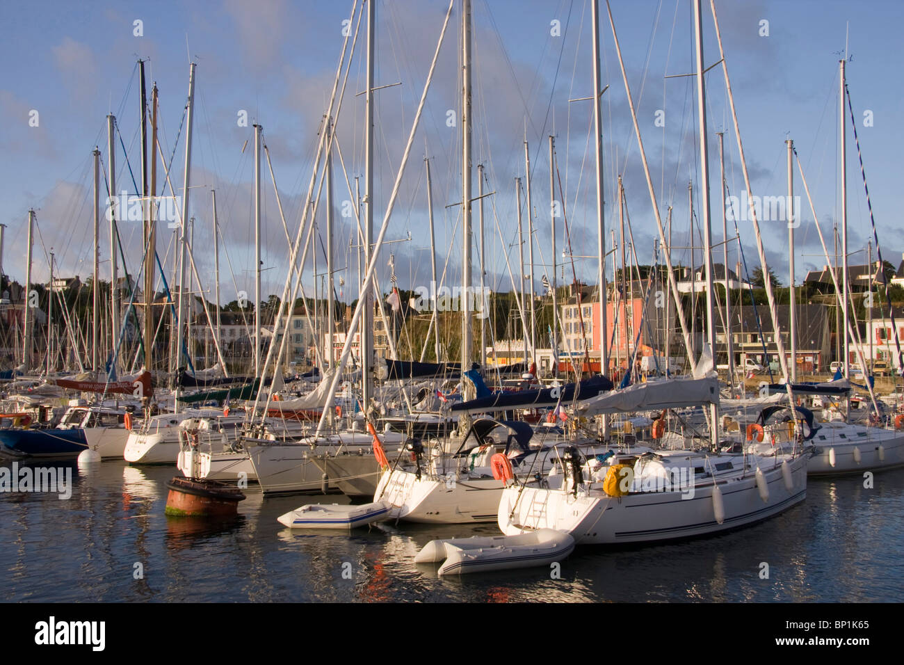 France, Brittany, Morbihan, Groix island, Port Tudy harbour Stock Photo ...