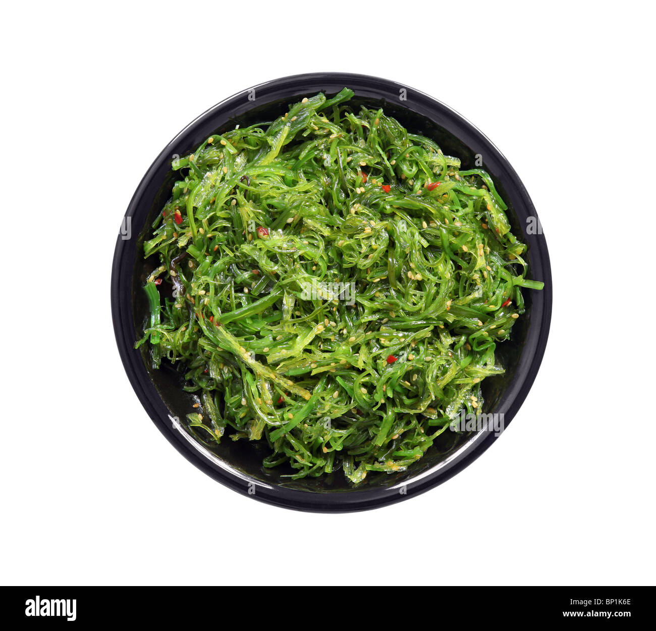 A plate of fresh, healthy seaweed salad. A traditional Japanese food ...