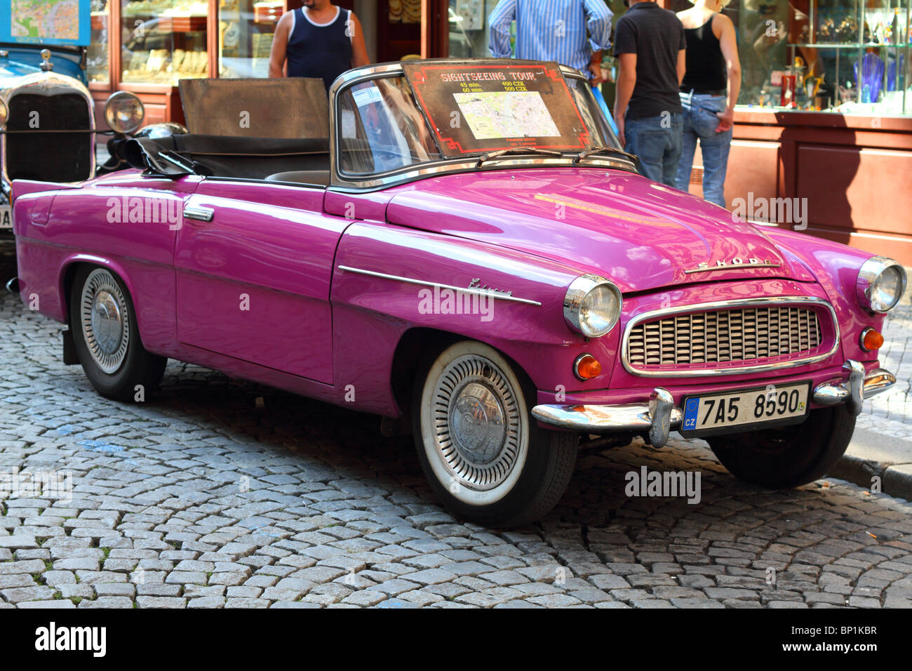 Vintage car Skoda Felicia Mala Strana Prague Czech Republic Bohemia ...