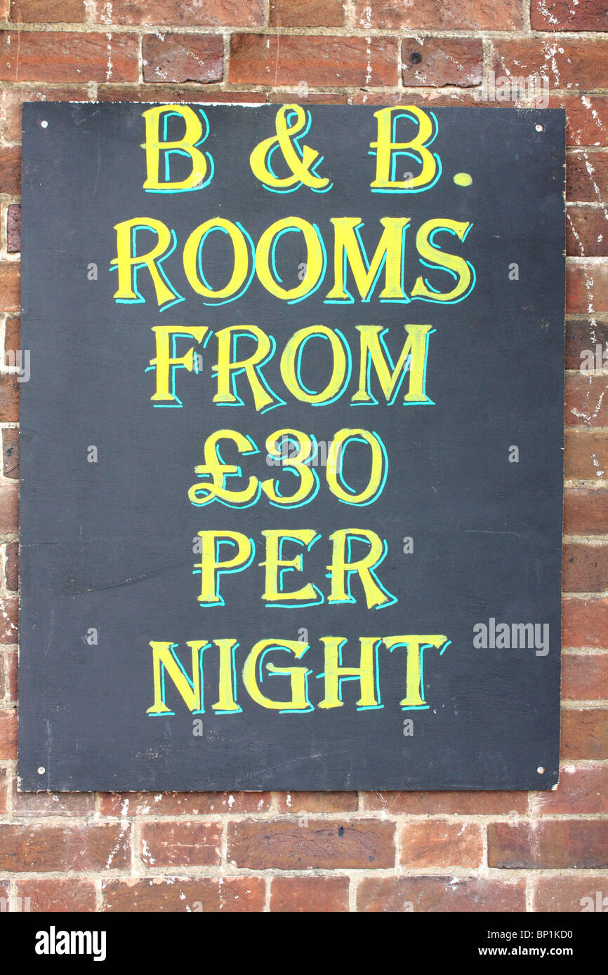 sign advertising cheap rooms at a Bed and Breakfast Hotel, City of York ...