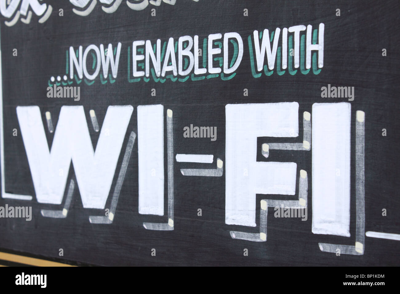 Sign advertising availability of Wi-Fi at a hotel in City of York ...