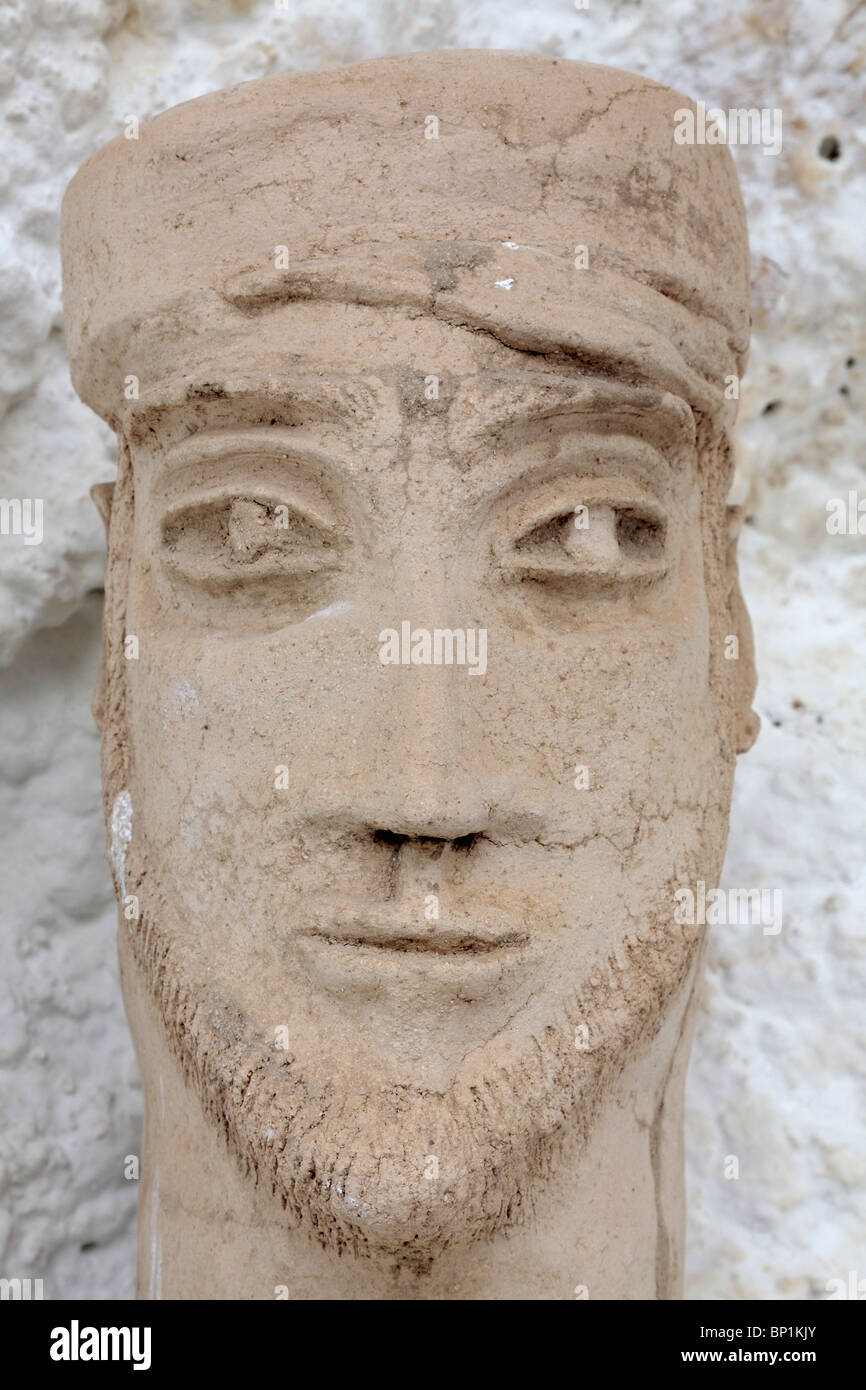 A ceramic bust of a gipsy man at the ethnographic museum of Sacromonte ...
