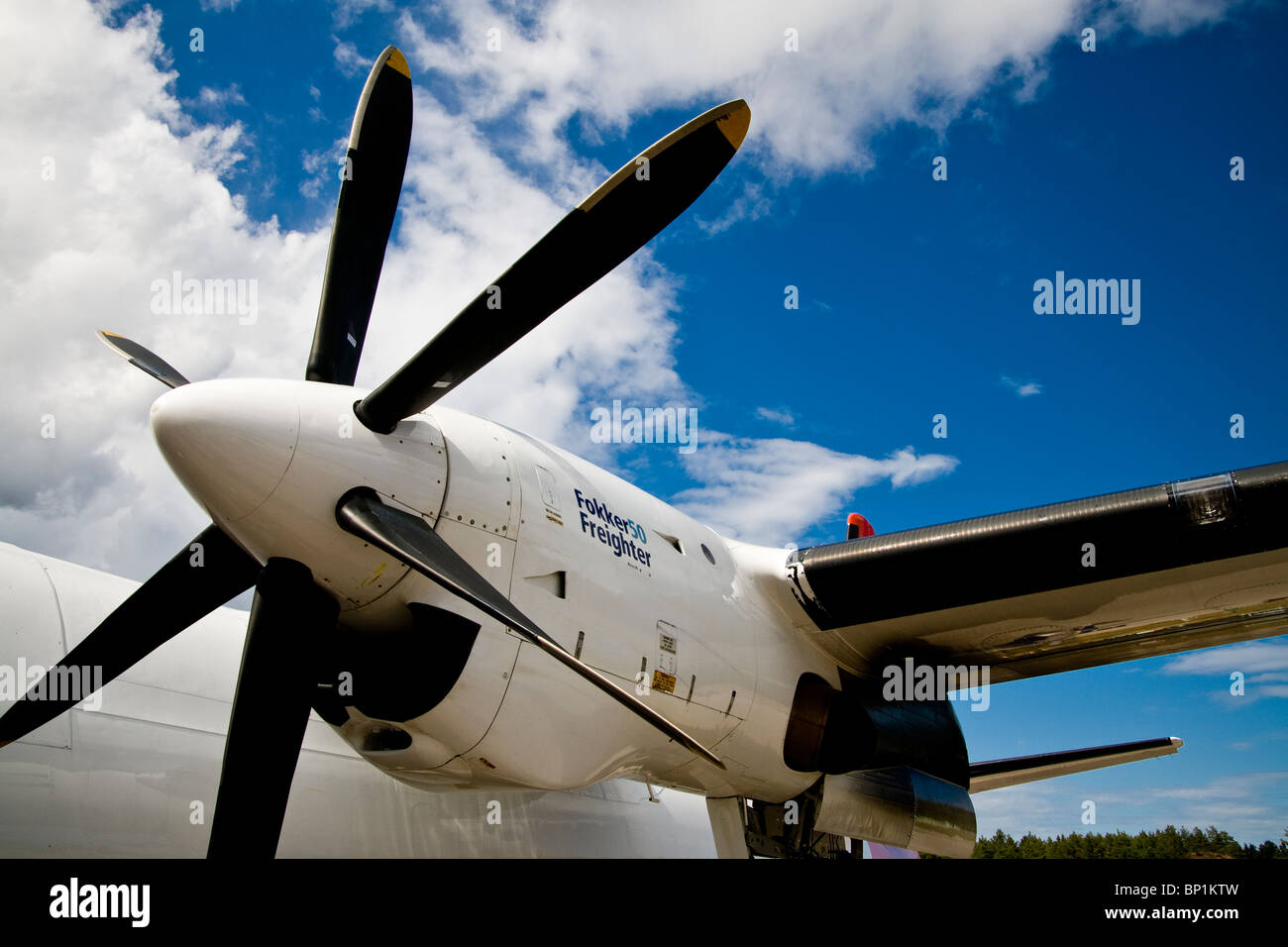 An Airplane propeller from a Fokker 50 Freighter Stock Photo - Alamy