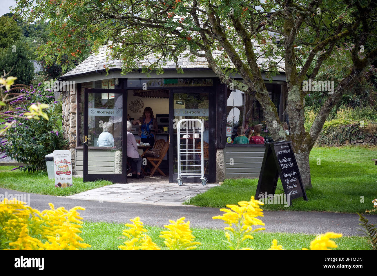 Tea room at Finches Foundry,Sticklepath,Devon Stock Photo - Alamy