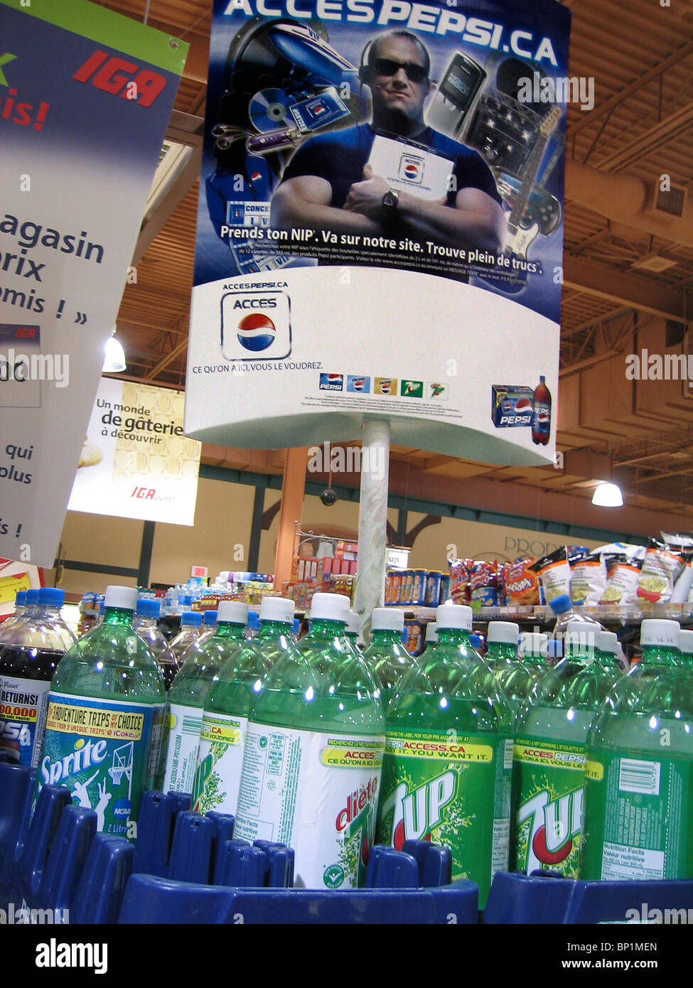 Canada, Quebec, soda bottles in a superstore Stock Photo - Alamy