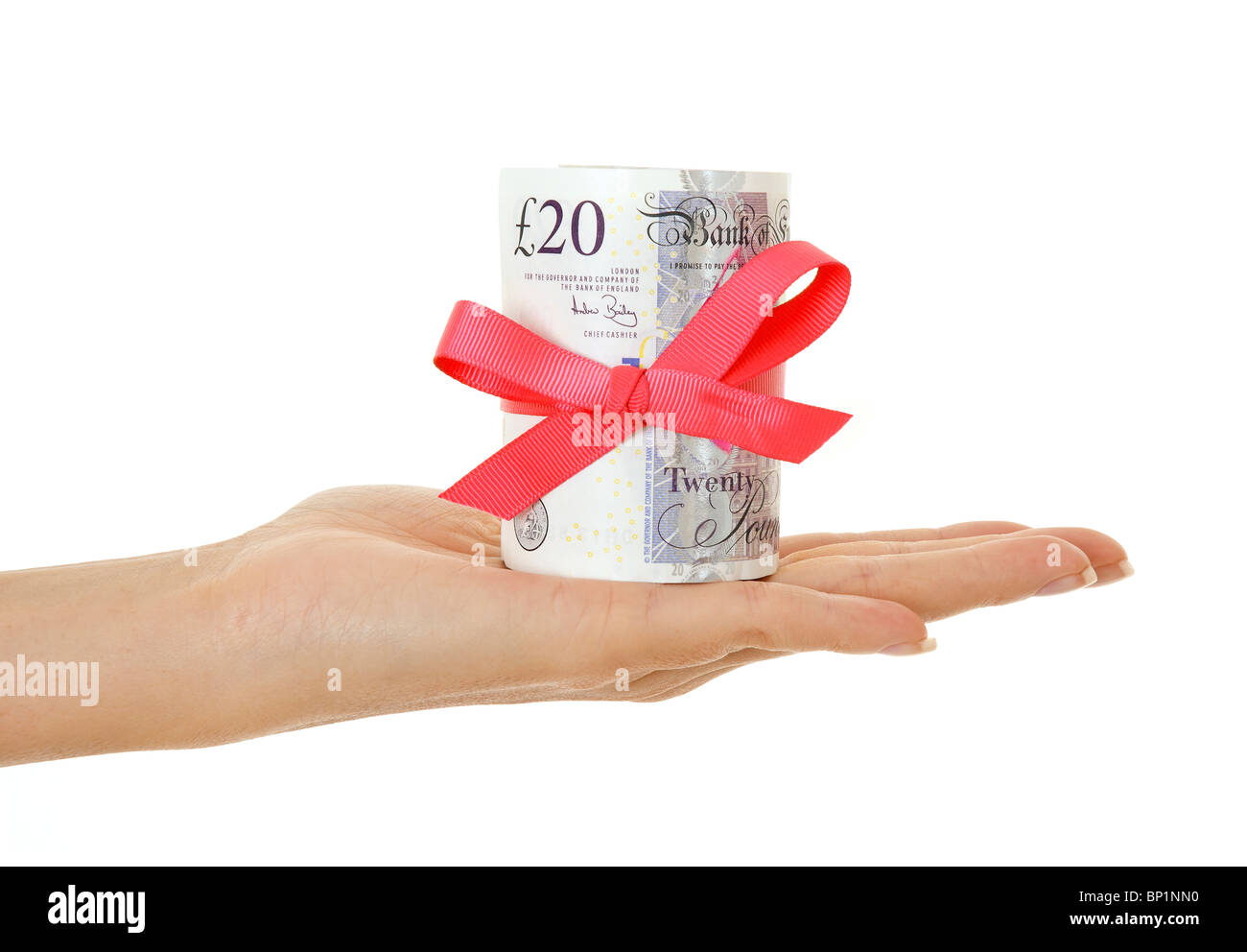 Twenty pound note giving hi-res stock photography and images - Alamy