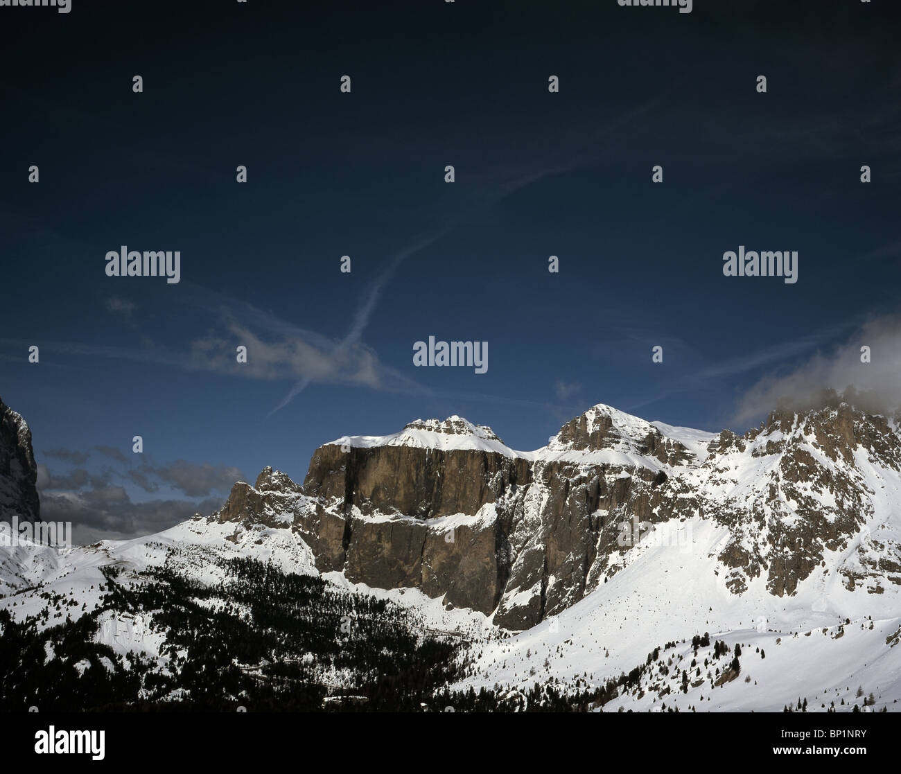 The Gruppo Sella, Sella Gruppe from above The Passo Sella, Sellajoch ...