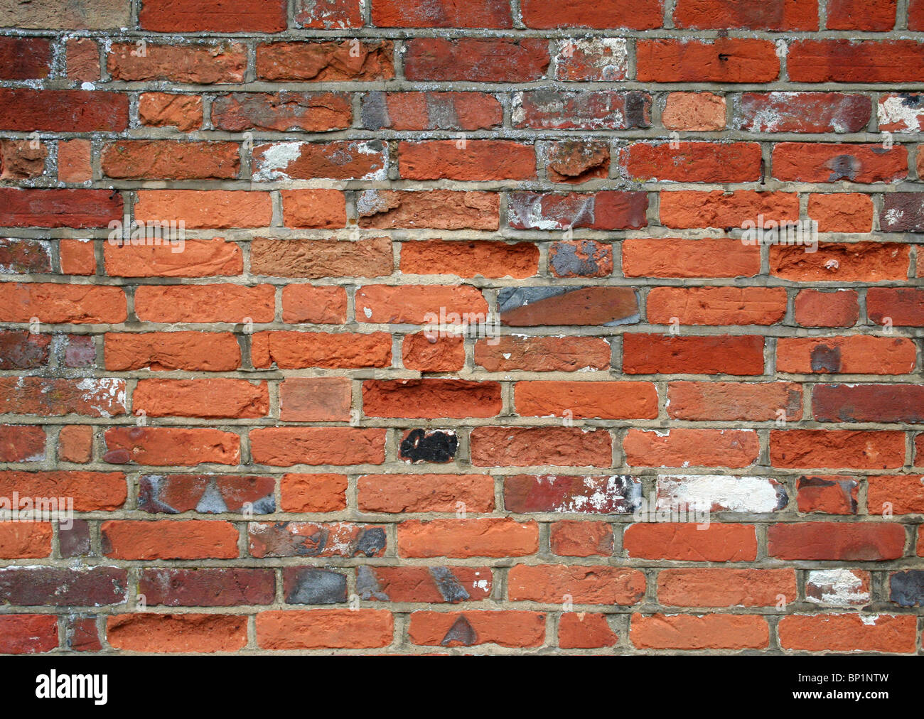 a worn brick wall to an English country house Stock Photo - Alamy