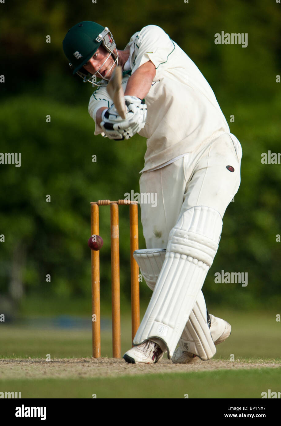 Cricket batsman in action Stock Photo - Alamy