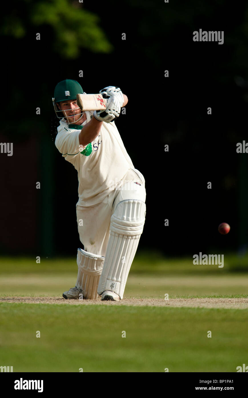 Cricket batsman in action Stock Photo - Alamy