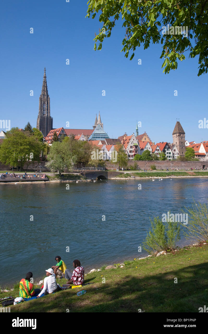 SKYLINE, DANUBE RIVER, ULM, BADEN-WURTTEMBERG, GERMANY Stock Photo - Alamy