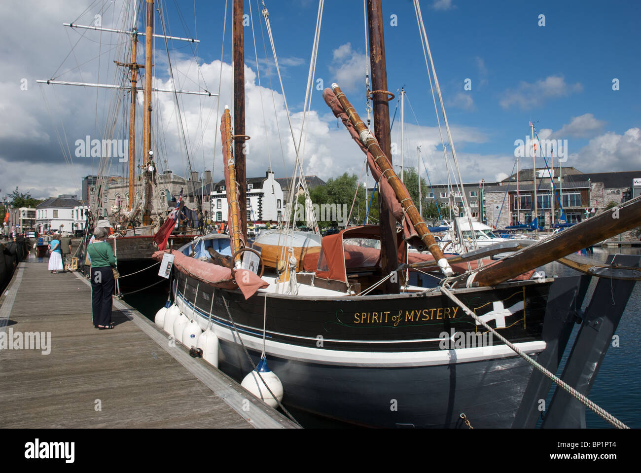 Pete Goss's Spirit of Mystery, a replica Cornish Lugger boat, Plymouth ...