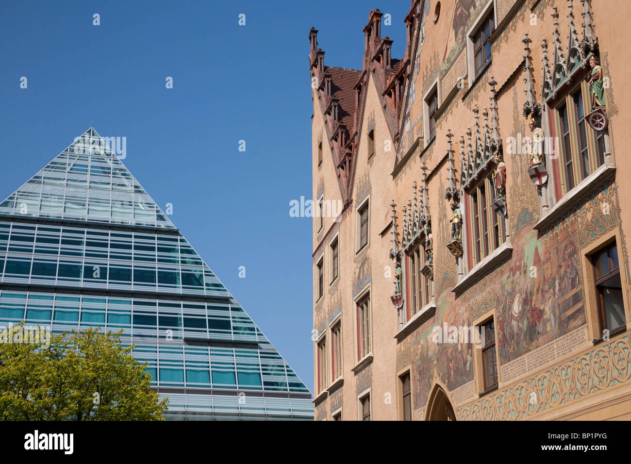 LIBRARY, ARCHITECT GOTTFRIED BOEHM, CITY HALL, ULM, BADEN-WUERTTEMBERG ...