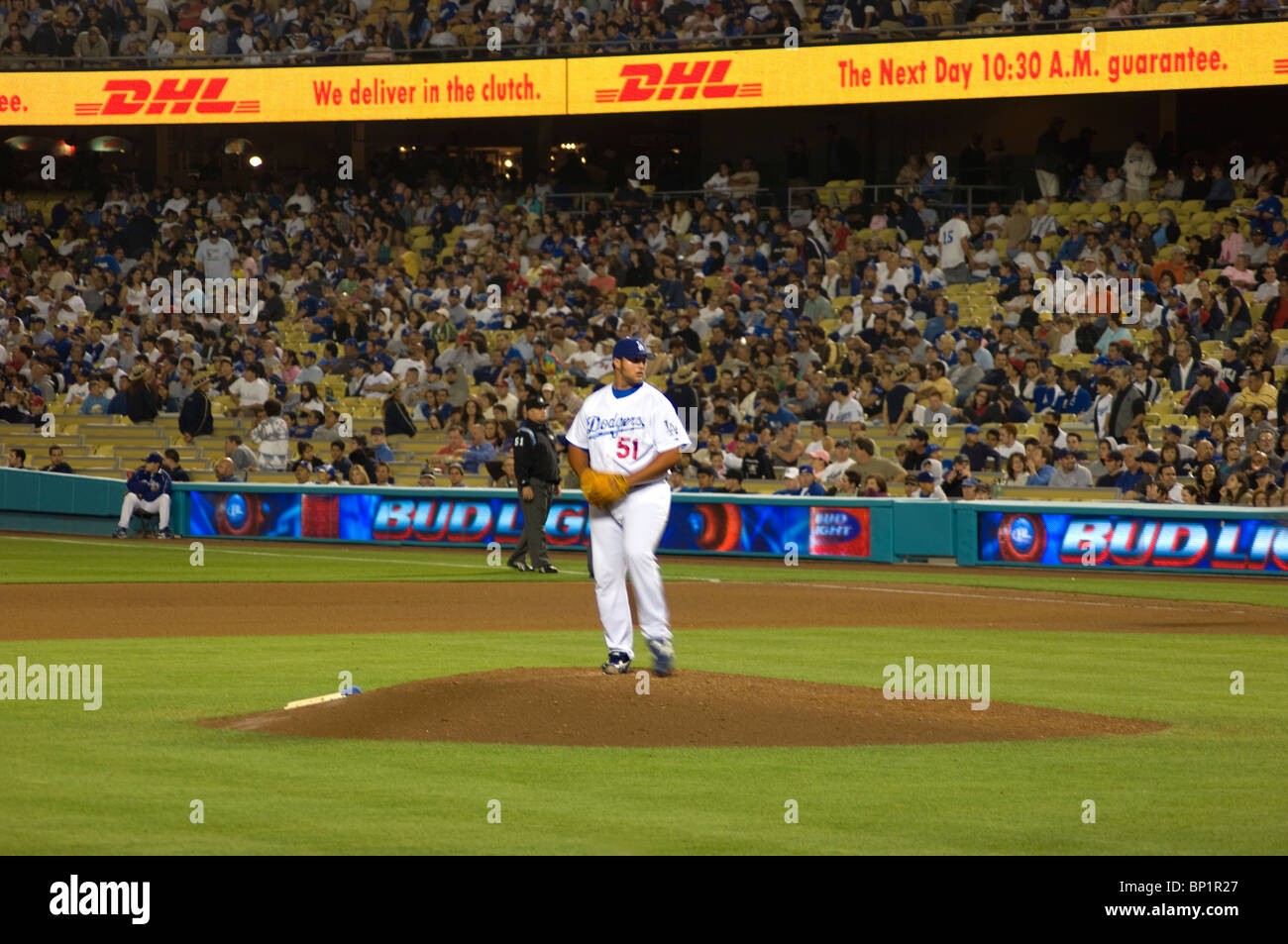 Dodger Stadium with digital advertising during game Stock Photo - Alamy